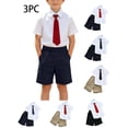 Afuyipoi Boys Girls 3PC School Uniform Sets (3-14 Years), Short Sleeve ...