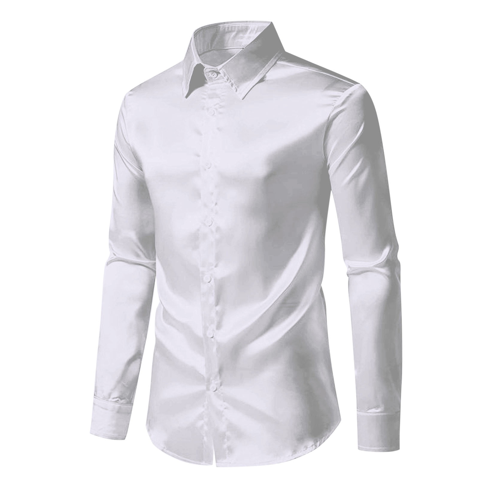 Afuyipoi Casual Button-Up Shirts for Men,Lightweight Turn Down Collar ...