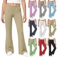 Afuyipoi Girls Flare Capris Pants Size 5-15 Solid Color High Waist ...