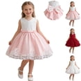 Afuyipoi Girls Mesh Bow Princess Dress (2-8 Years) Soft Breathable ...