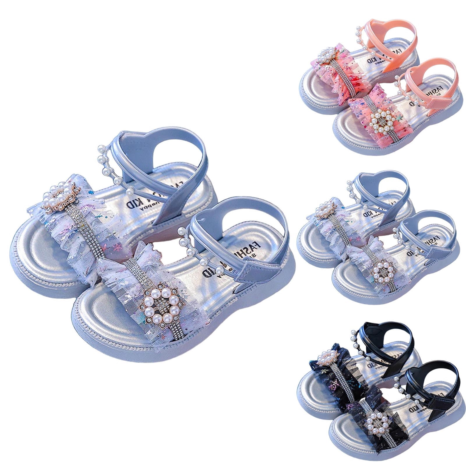 Afuyipoi Girls Pearl Princess Sandals, Little and Big Kids Fashionable ...