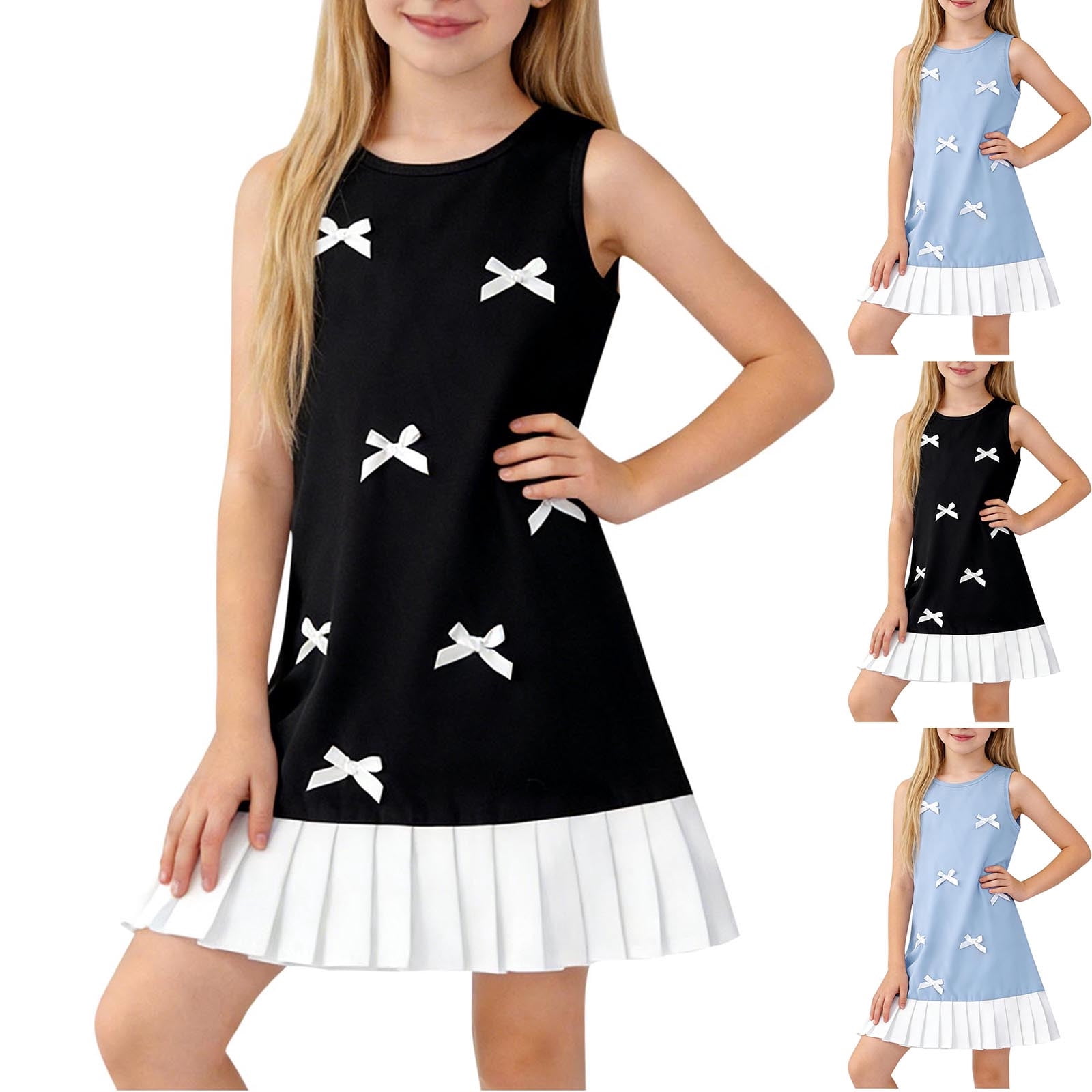 Afuyipoi Girls Tank Splicing Dress (2-7 Years) Soft Comfortable Fabric ...