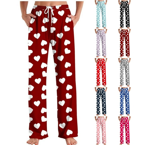 Afuyipoi Holiday Print Pajamas, Full Length Lounge Wear Elastic Sleep ...