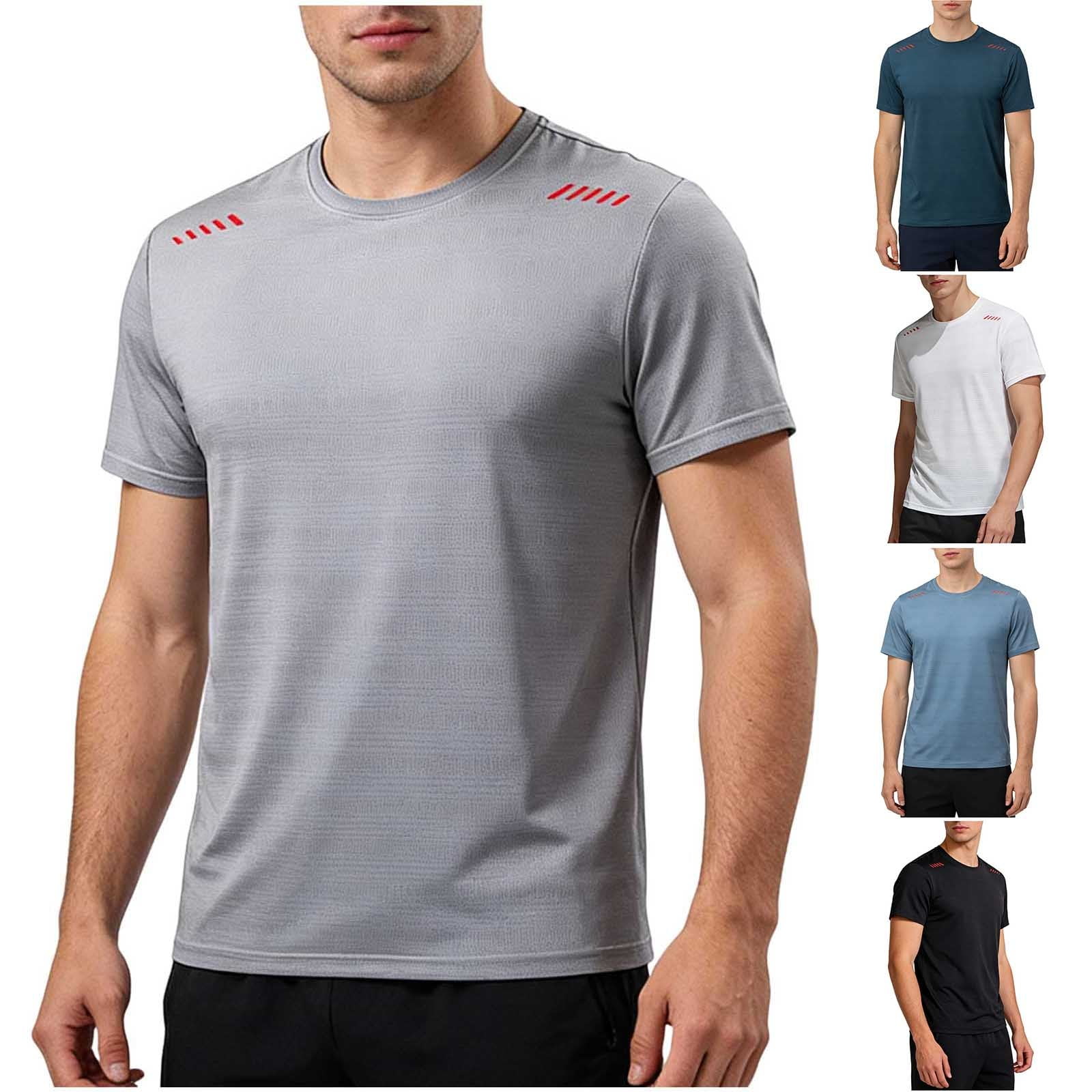 Afuyipoi Man T-Shirts,Quick-Dry Breathable Loose Fit Athletic Tees Blue ...
