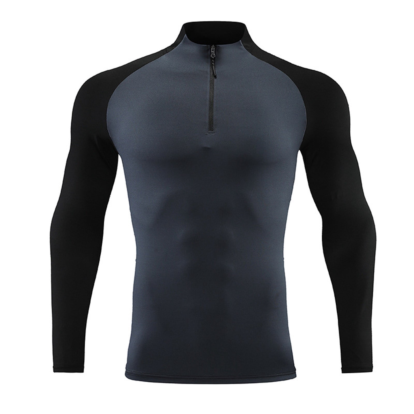 Afuyipoi Men Athletic Stand Up Collar Tops,Quick - Dry Causal Long ...
