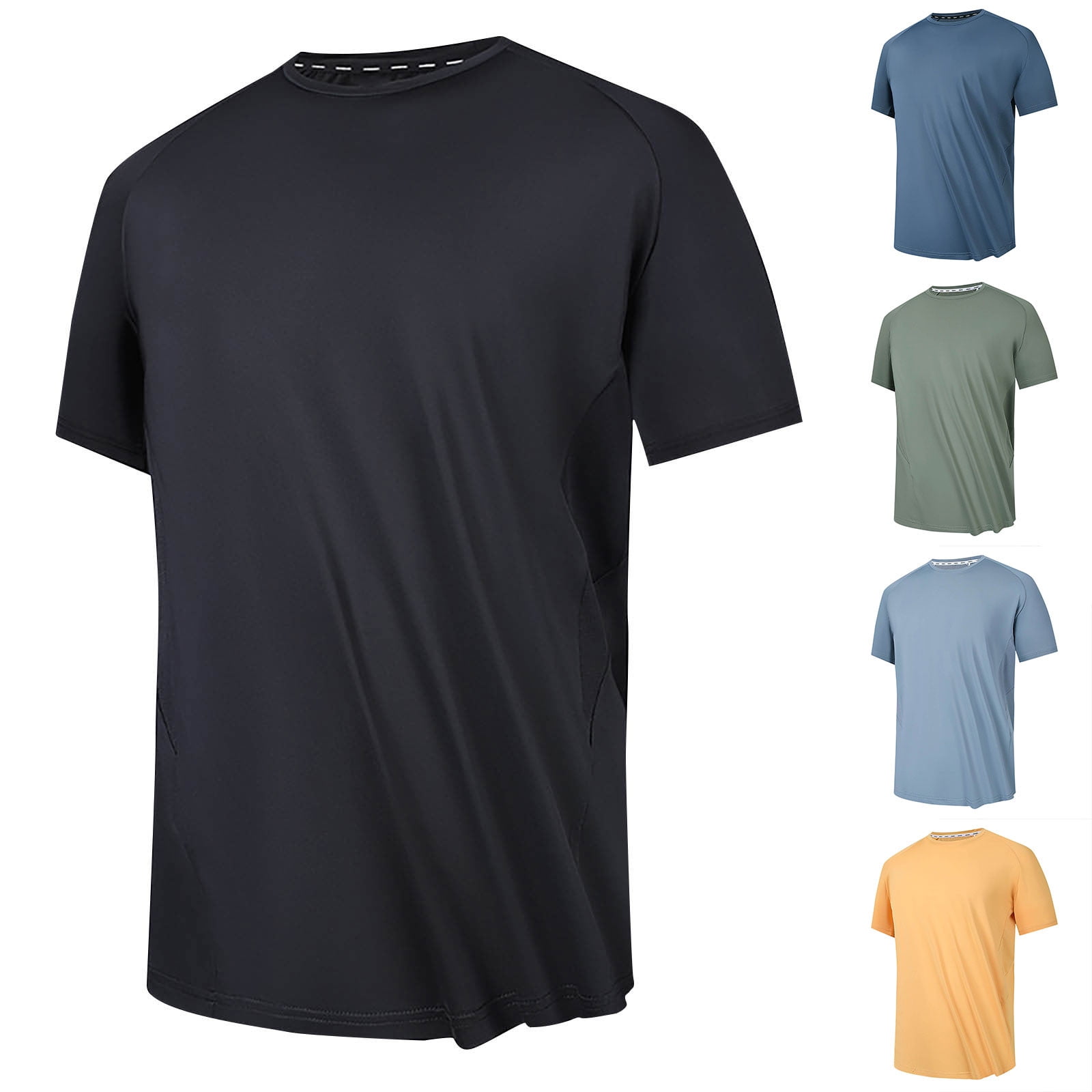 Afuyipoi Men's Basic Solid Crew Neck,Relaxed Silhouette Wide Size ...