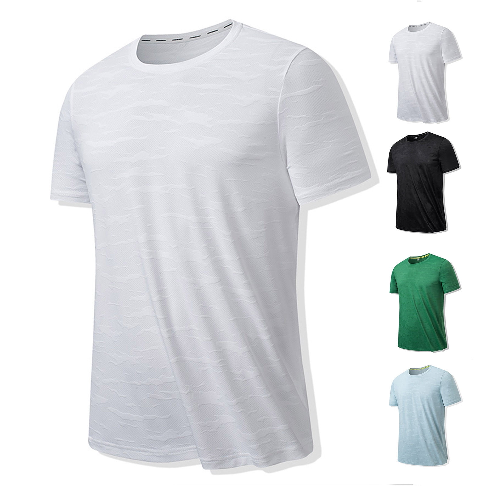 Afuyipoi Men's Breezy Solid Crew Tee,Airflow Lightweight Loose Casual ...
