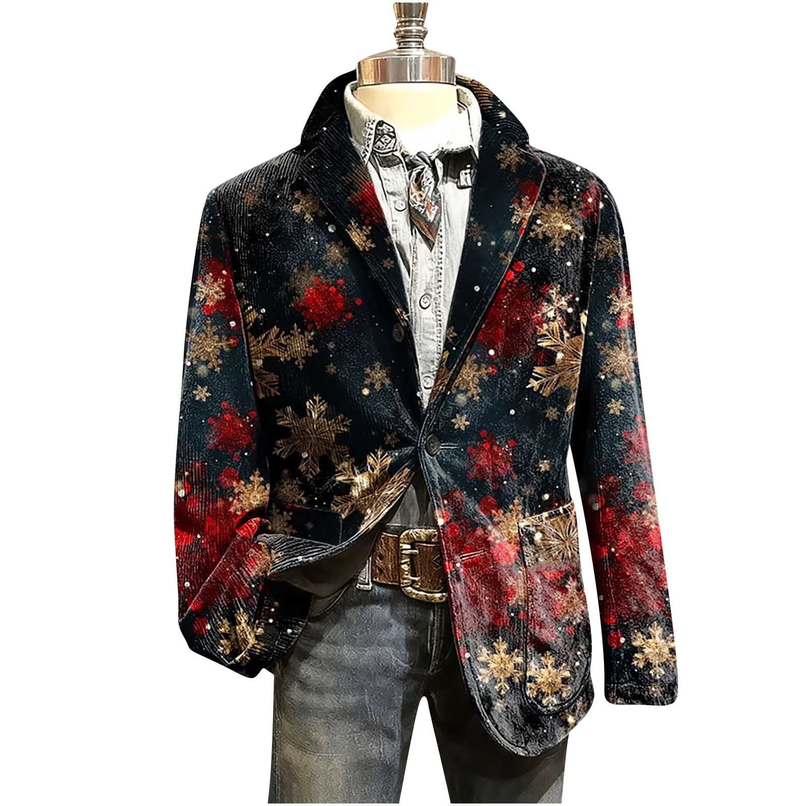 Afuyipoi Men's Corduroy Coat, Single Button Closure Chest Pocket ...