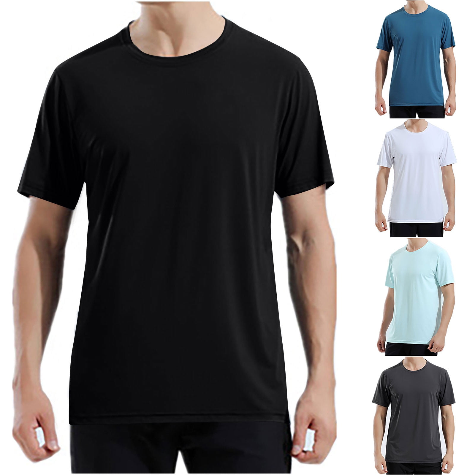 Afuyipoi Men's Everyday Solid Crew Tee,Casual Outdoor Ready Full Size ...