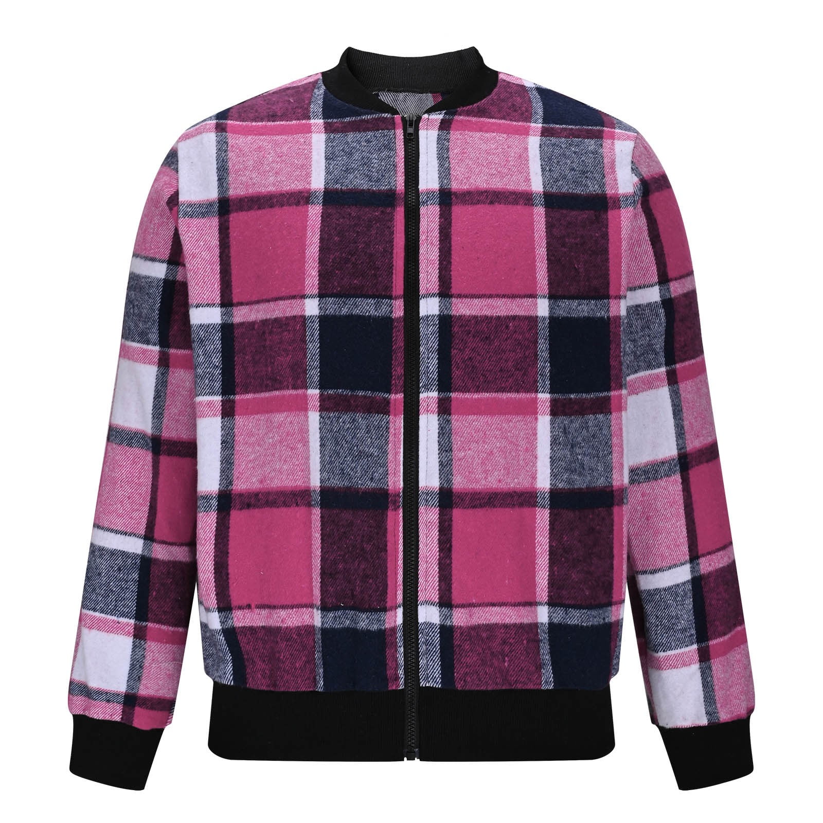 Afuyipoi Men's Flannel Coat,Casual Jacket Long Sleeve Plaid Shirt Zip ...