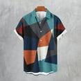 Afuyipoi Men's Geometric Print Shirt,Loose Fit Breathable Spring Short ...