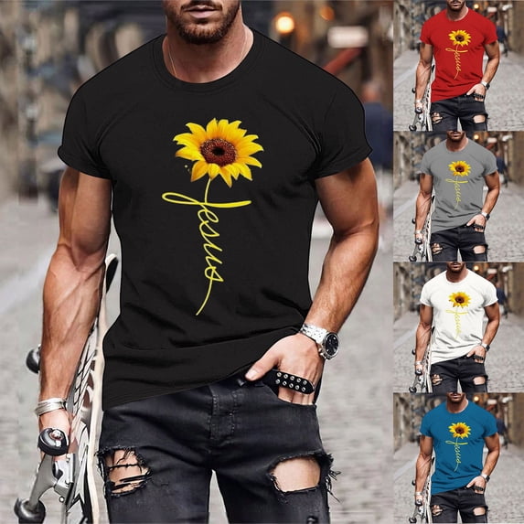 Afuyipoi Men's Letter Print T-Shirt,Short Sleeve Round Neck Athletic ...