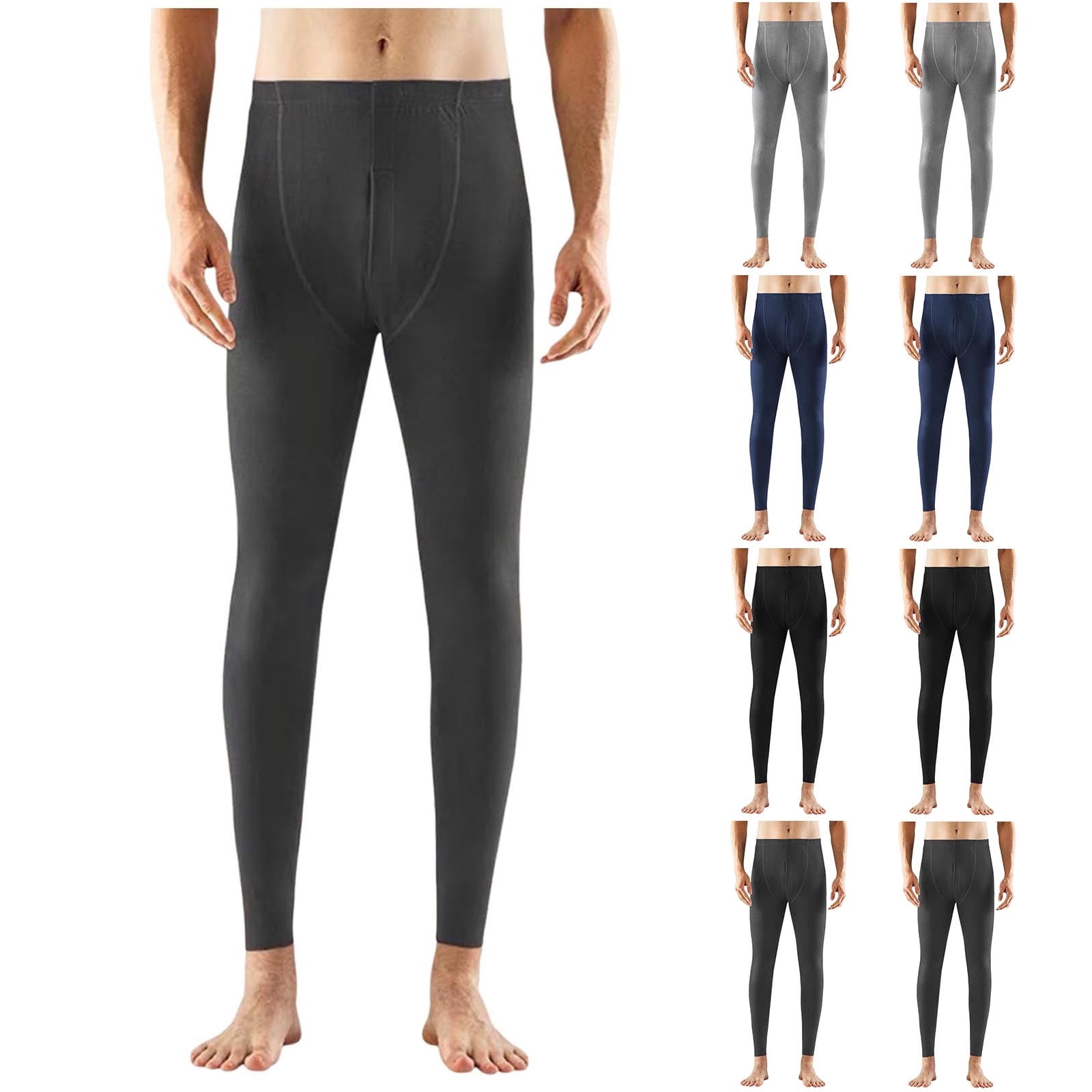 Afuyipoi Men's Thermal Pants, Fleece Lined Sports Tights Leggings Cold ...