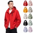 Afuyipoi Men’s Windproof Hooded Jacket Casual Outdoor Sports ...