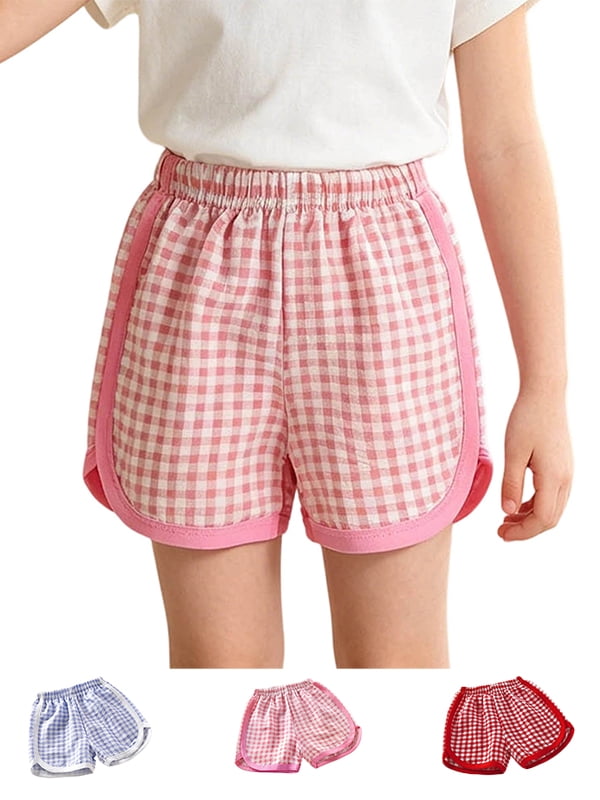 Afuyipoi Toddler Cotton Blend Checkered Dolphin Shorts（6M-7Y）, Kids ...