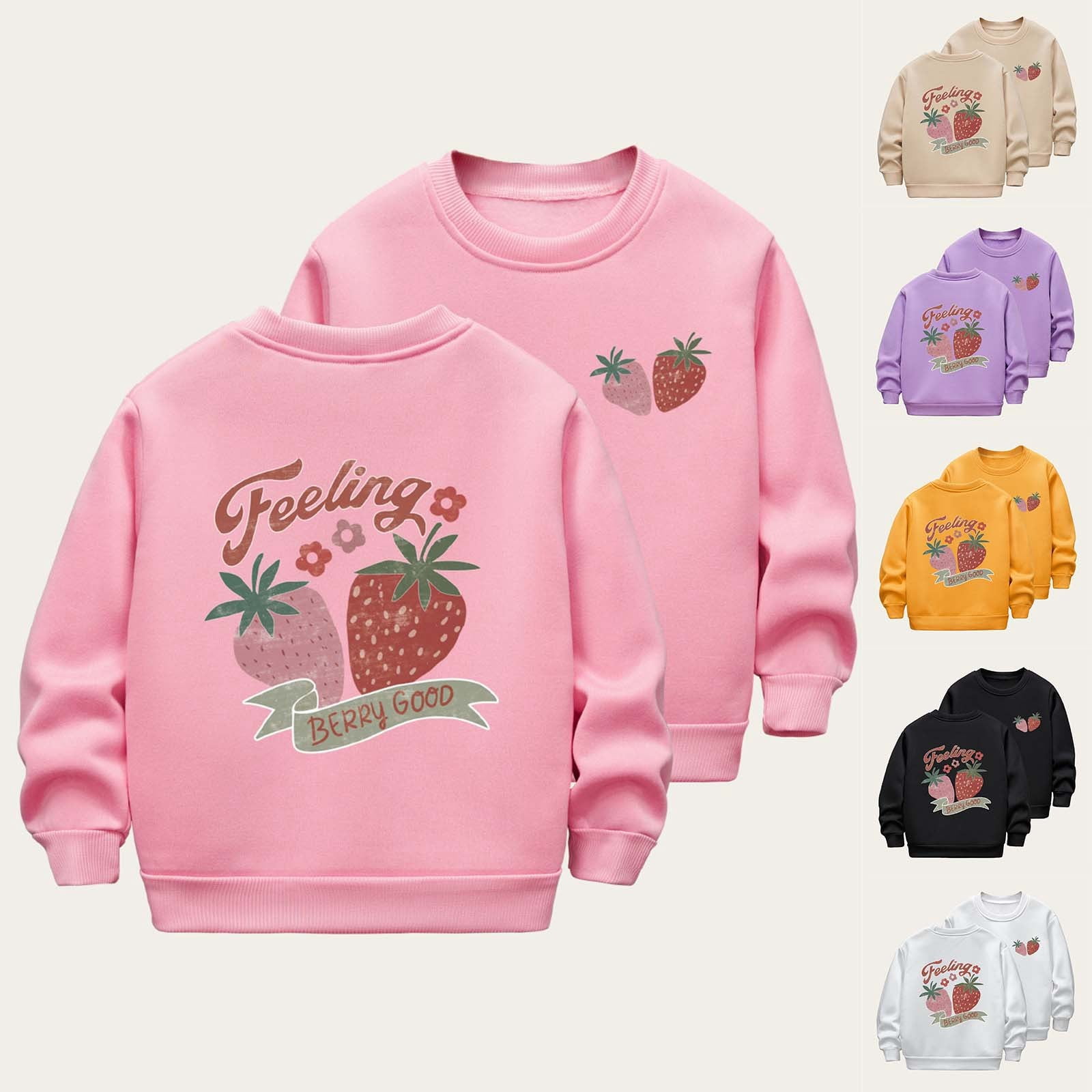 Afuyipoi Toddler Girls Cute Graphic Print Sweatshirts, Round Neck Long ...