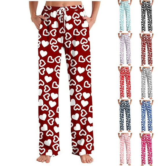 Afuyipoi Unisex Pajama Pants, Full Length Lounge Drawstring Sleep Pants ...