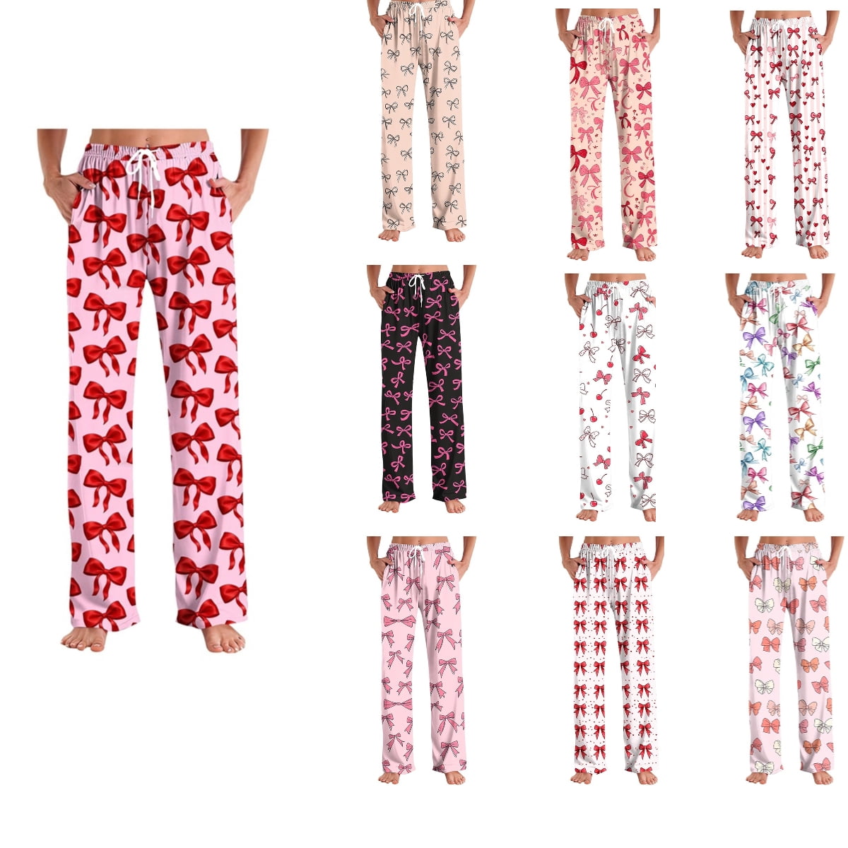 Afuyipoi Valentine Lounge Pants, Print Elastic Pajamas Full Length ...
