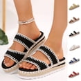 Afuyipoi Women's Flat Slide Sandals Thick Sole Plus Size Comfortable ...