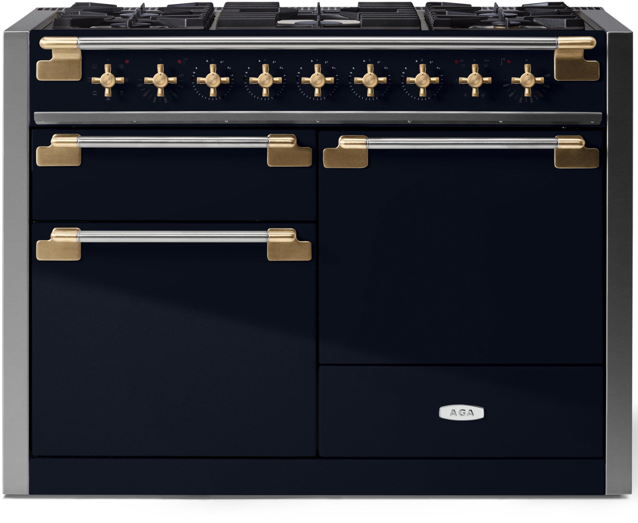Aga Ael481dfab Elise Series 48" Wide 6 Cu. Ft. Free Standing Dual Fuel Range - Gloss Black ...