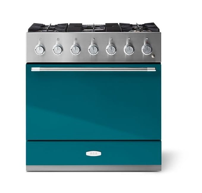 Aga Amc36df Mercury Series 36" Wide 4.9 Cu. Ft. Slide In Dual Fuel Range - Salcombe Blue ...