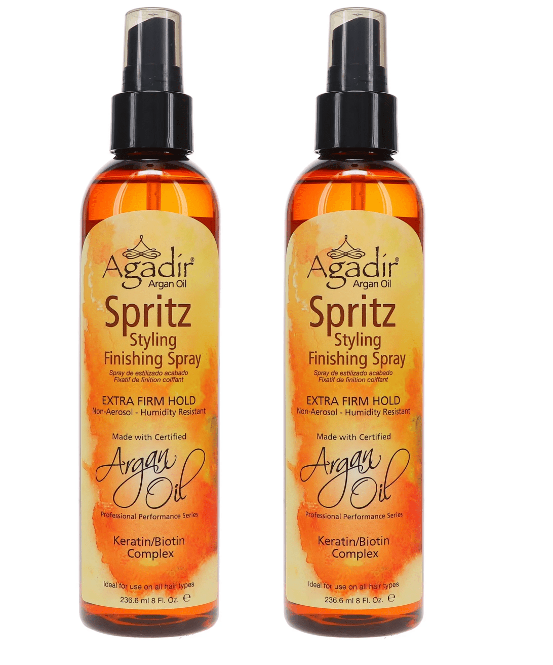 Agadir Argan Oil Spritz, Extra Firm Hold Hair Spray, 8 oz, Pack of 2 ...