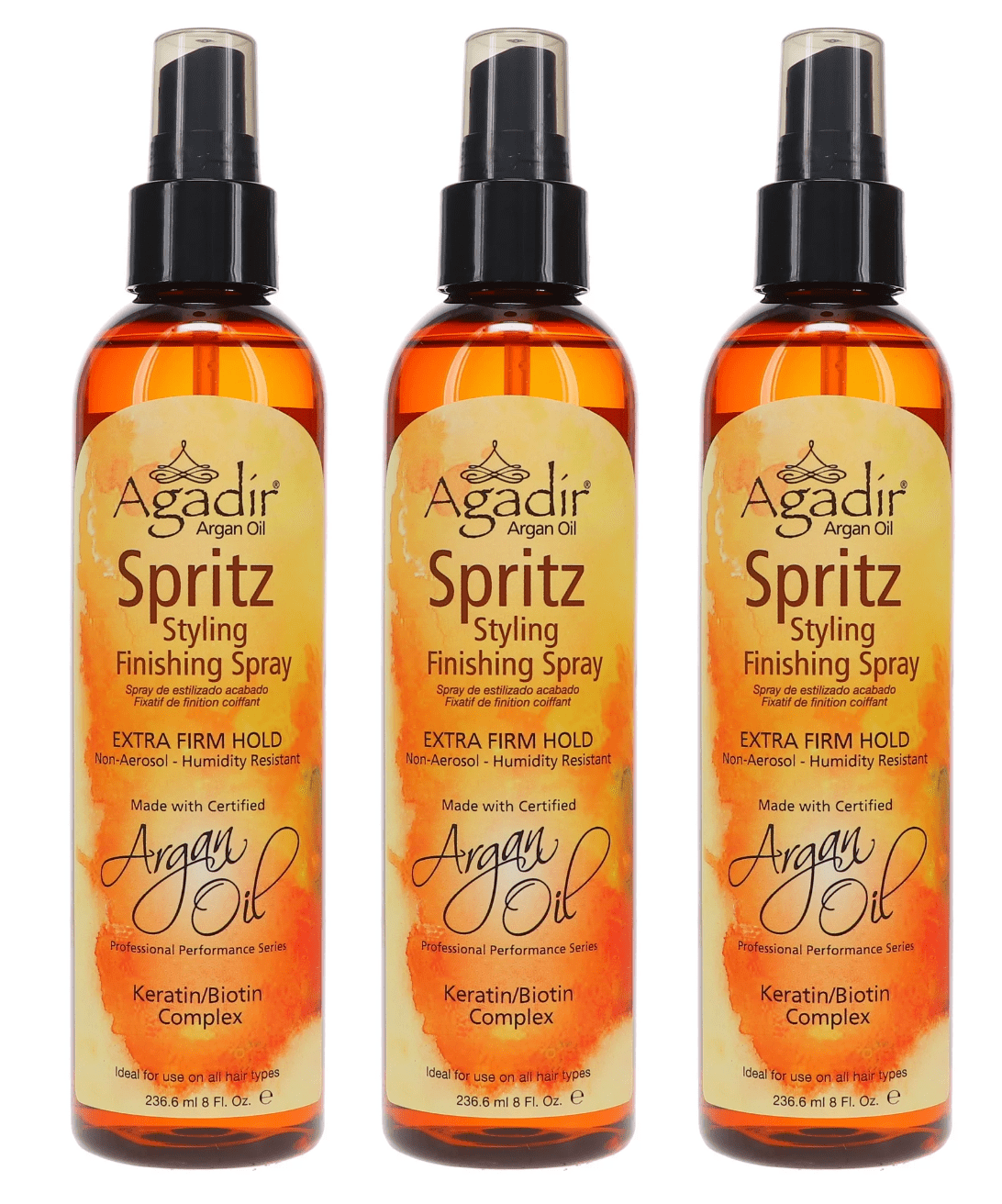 Agadir Argan Oil Extra Firm Hold Spritz Spray, 8 oz - Pack of 3 ...