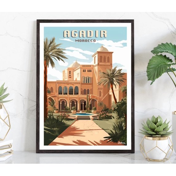 Agadir, Morocco, Travel Print, Modern Wall Art Home Decor UNFRAMED ...