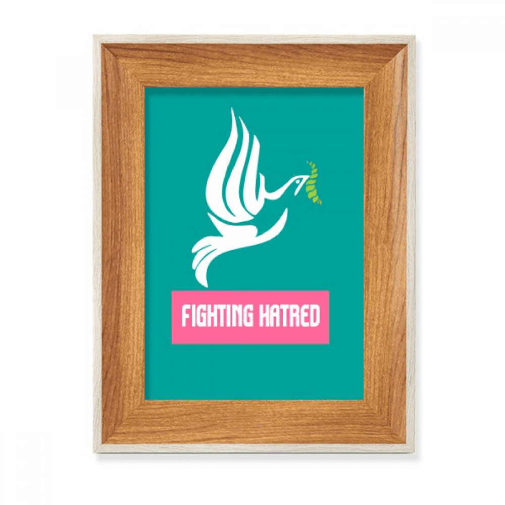 Against Fight Hatred Desktop Wooden Photo Frame Display Picture Art ...