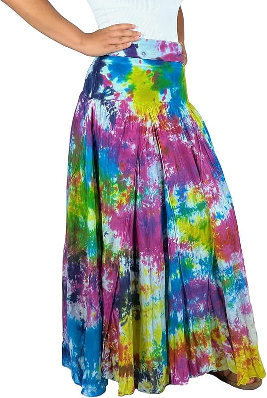 Agan Traders Women's 2025 Summer Tie-dye High Waistband Bohemian Maxi ...