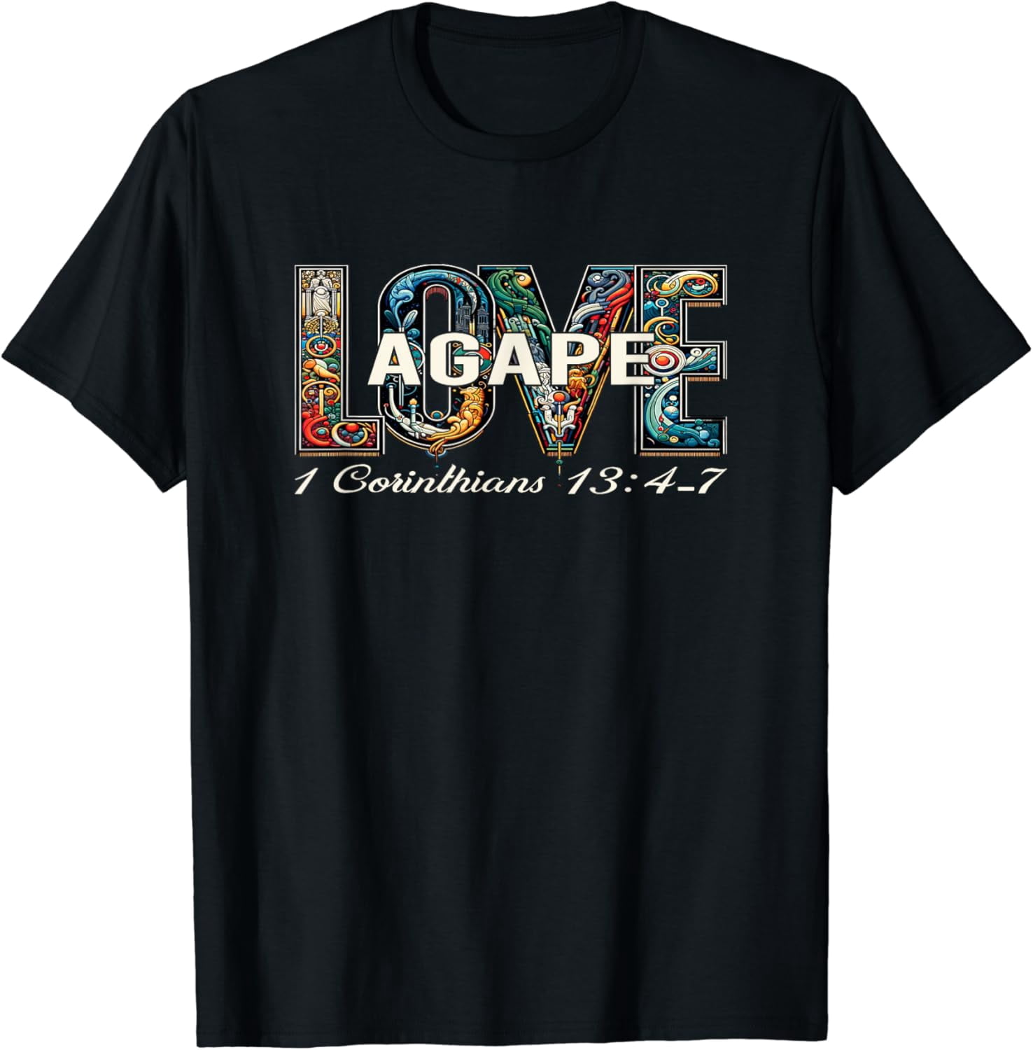 Agape Love Abstract Art Funny Love Inspirational Christian T-Shirt ...