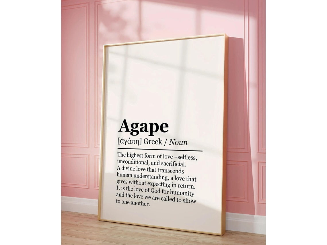Agape Wall Art Greek Word Definition Love Meaning Cool Christian Church ...