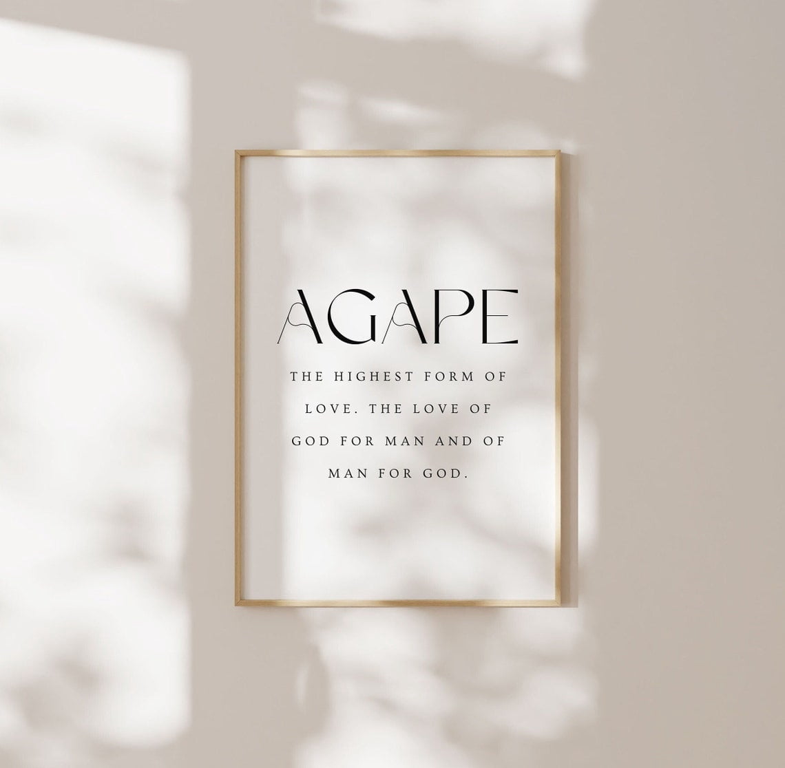 Agape Wall Art The Highest Form Of Love Print Modern Christian Bible ...