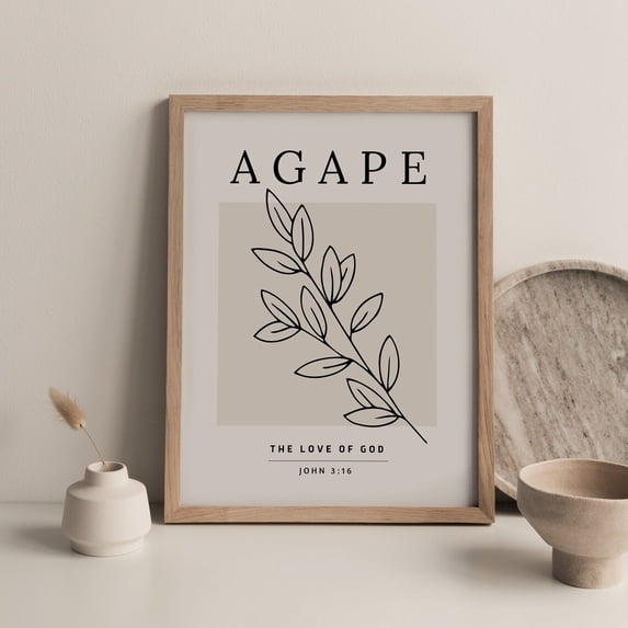 Agape Wall Art The Love Of God Print Christian Boho Agape Love Bible ...