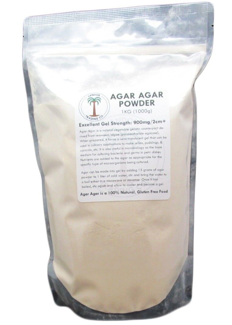 Agar Agar Powder 1KG (2.2lbs) - Excellent Gel Strength 900g/cm2 - U.S ...