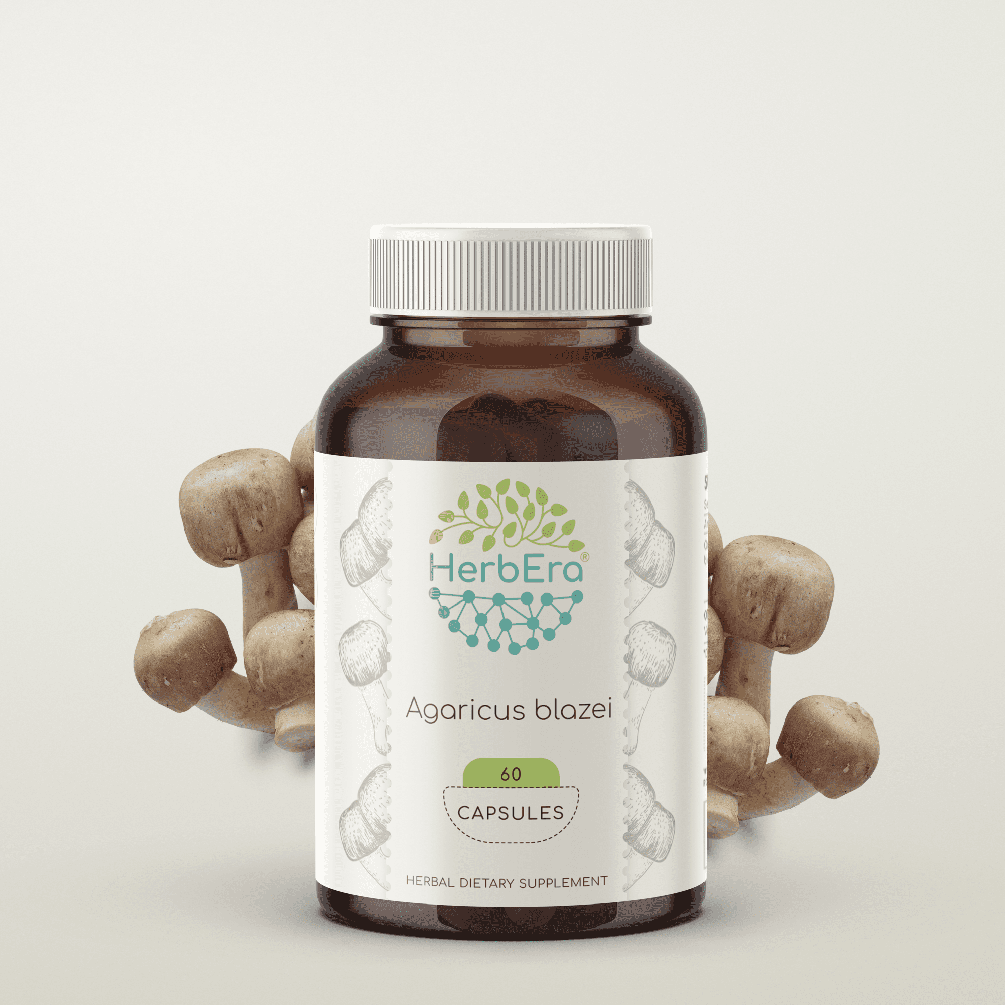 Agaricus Blazei 60 Capsules, 500 mg, Organic Agaricus (Agaricus blazei ...
