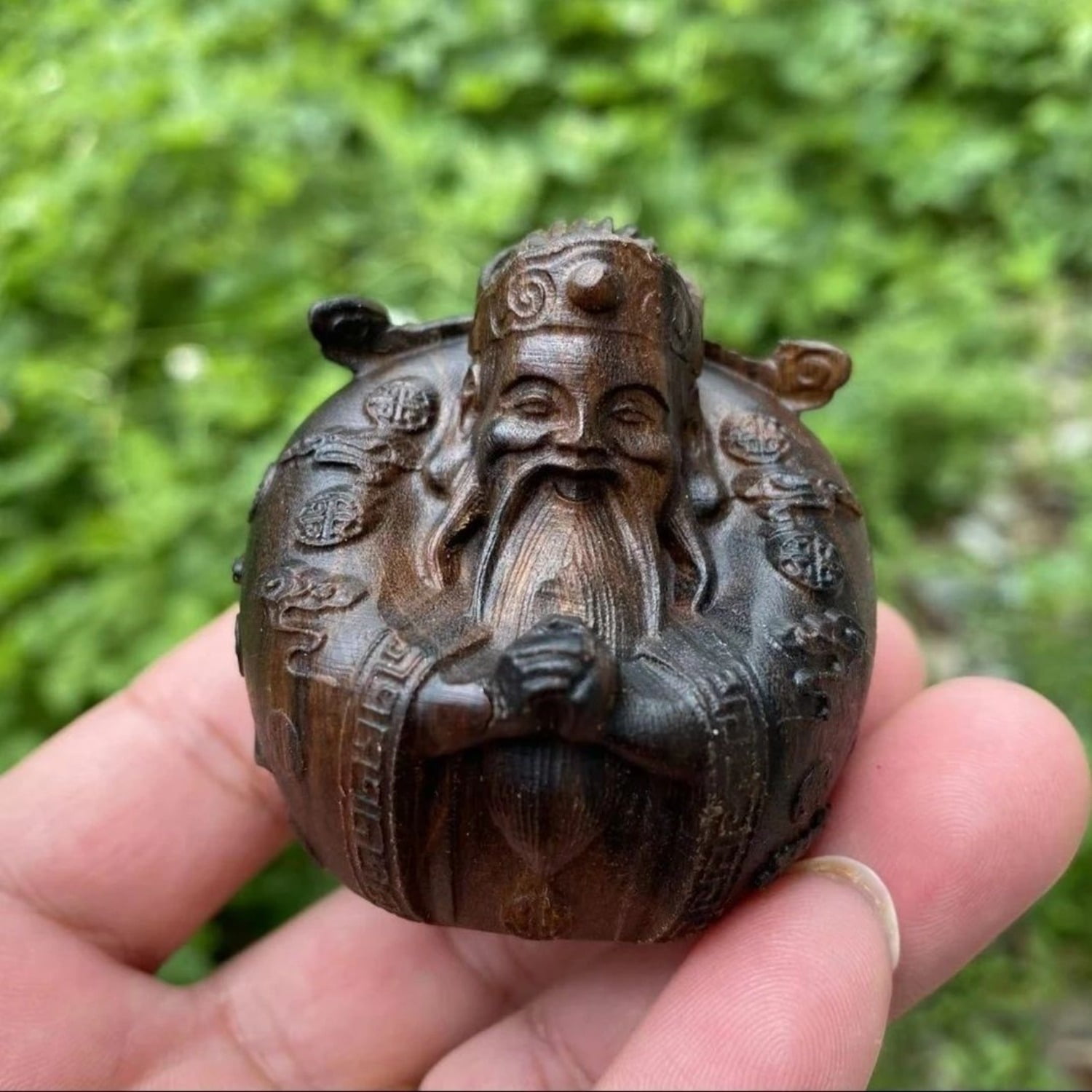 Agarwood Hand Carved Symbolic Sculpture 2.4Inch Home Decor Spiritual ...