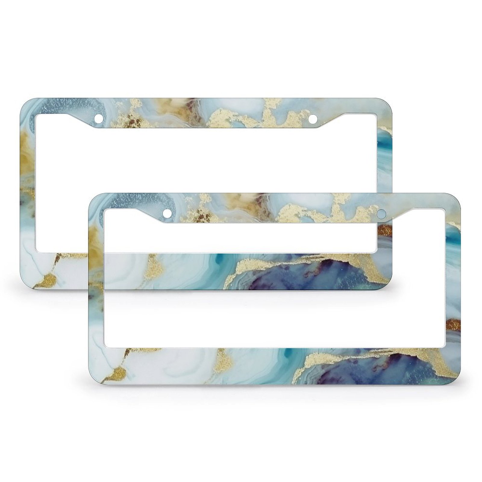 Agate Background Pink And Teal Agate Gold License Plate Frame Holder ...