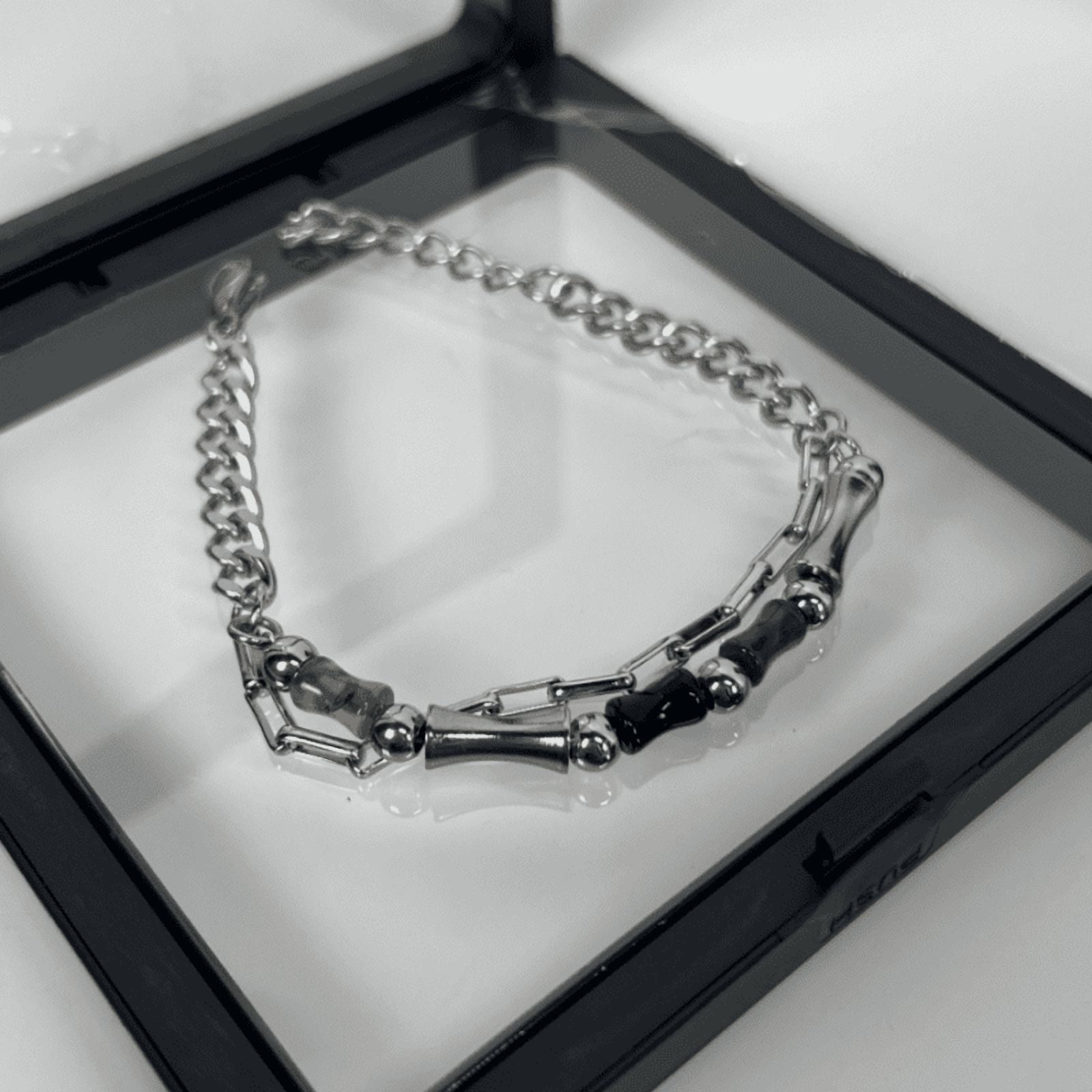 Agate Bamboo Jewelry Set - Men's Hip Hop Necklace & Bracelet, Vintage ...