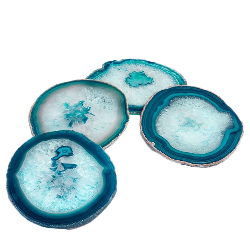Agate Geode Coasters for Drinks Crystal Stone Table Coasters Large Set ...