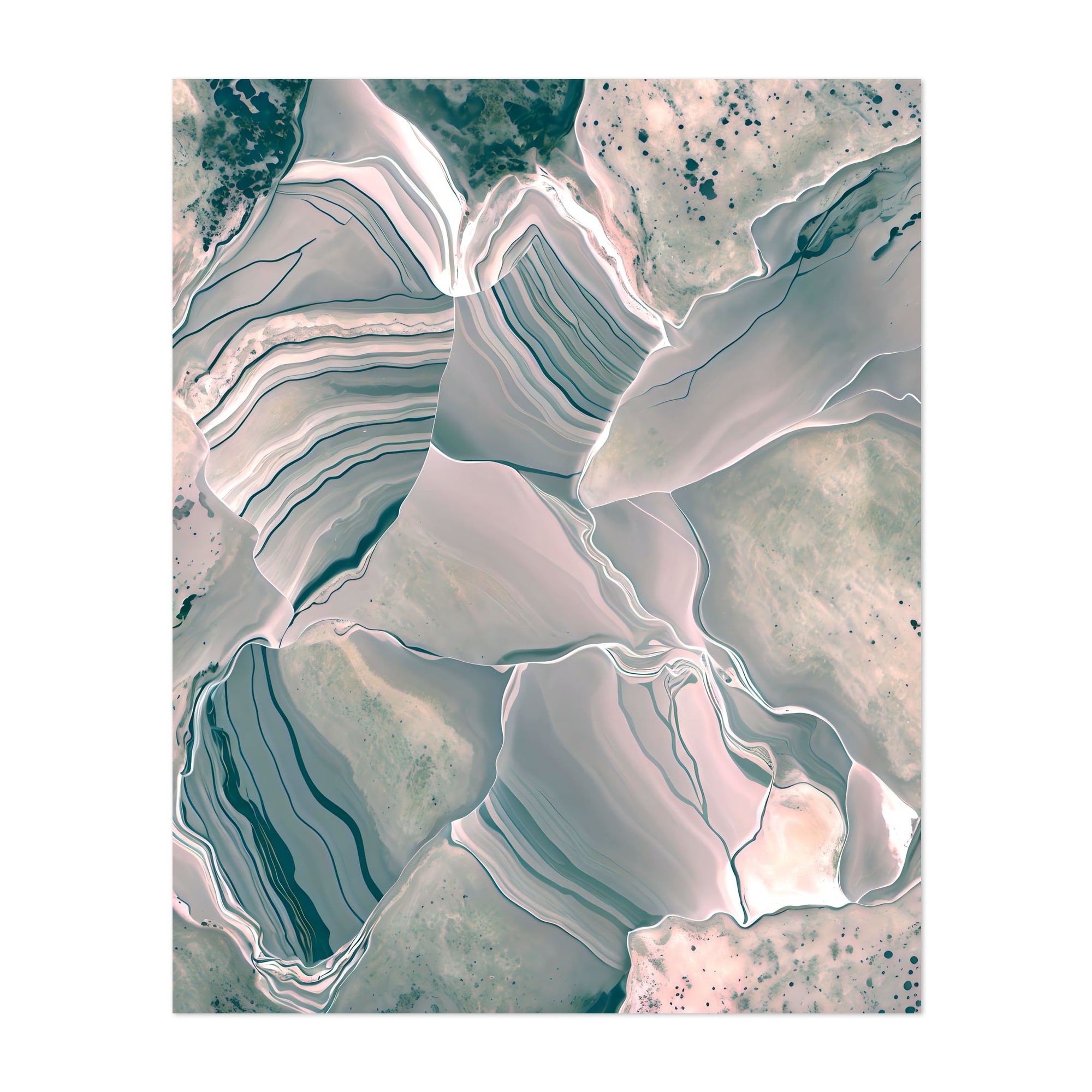 Agate Glow - India Digital Art Abstract Geometric Pattern Surrealism Modern Art Pastel ...