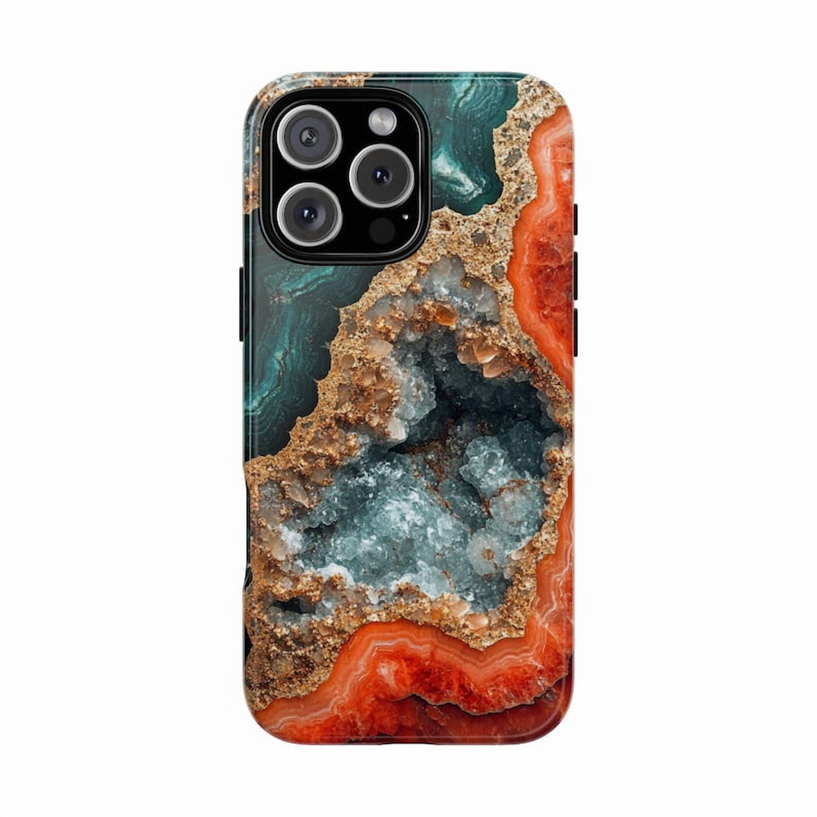 Agate Green Red Crystal Marble Artistic iPhone Case Earthy Stone Look ...