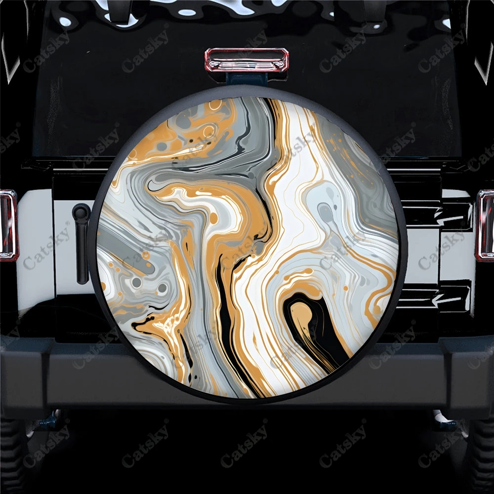 Agate Marble Effect Pattern Polyester Universal Spare Wheel Tire Cover ...