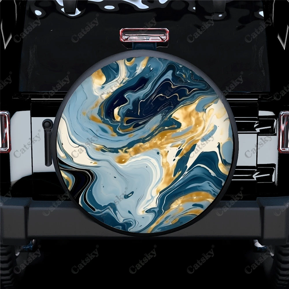 Agate Marble Effect Pattern Polyester Universal Spare Wheel Tire Cover ...