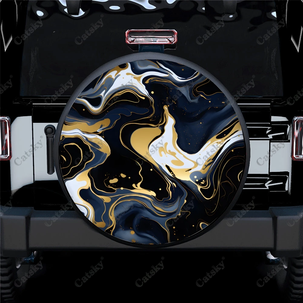 Agate Marble Effect Pattern Polyester Universal Spare Wheel Tire Cover ...