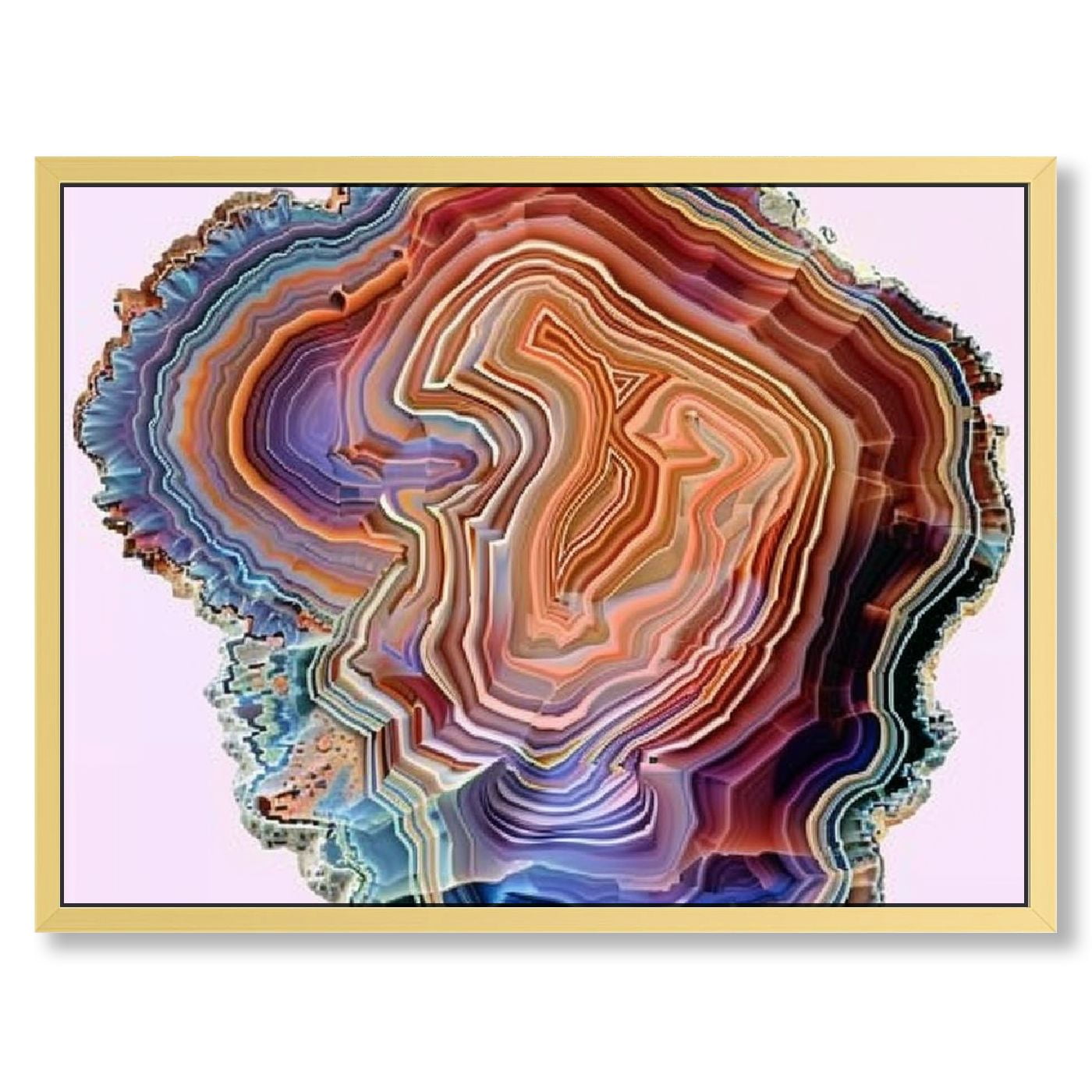 Agate Slice Poster - Geology Print - Geode Art - Watercolor Art ...