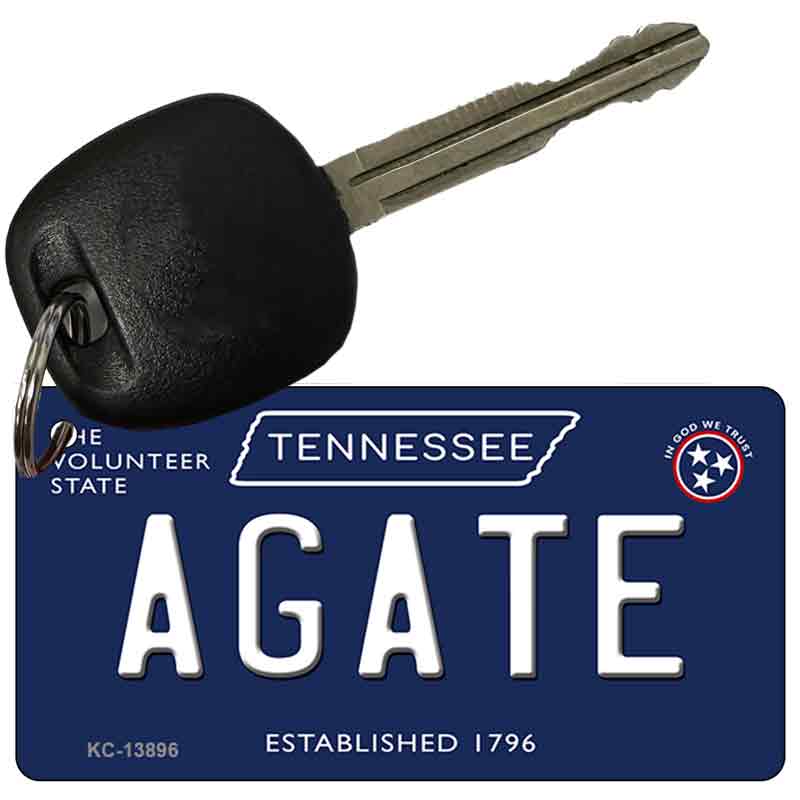 Agate Tennessee Blue Novelty Metal Key Chain 3" x 1.5" Key Chain (KC ...