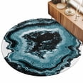 Agate Texture Area Rug, Vintage Blue Gradient Crystal Non-Slip Felt ...