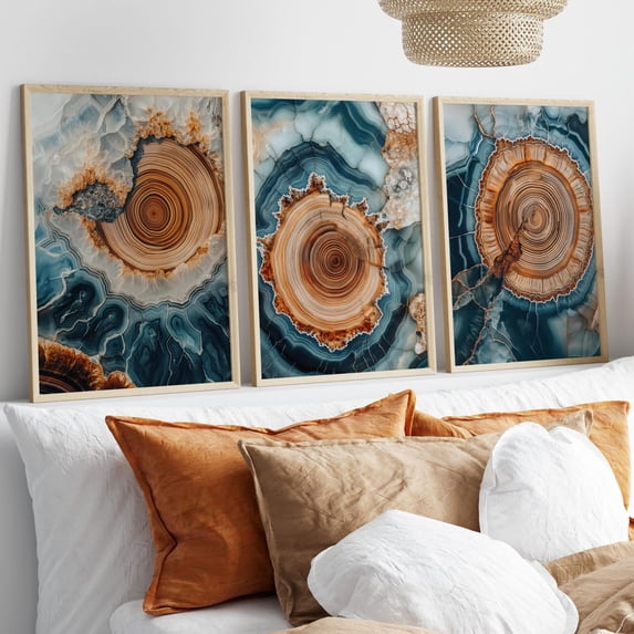 Agate Tree Rings Art Wall Art Hyper Realistic Geode Wall Decor Nature ...
