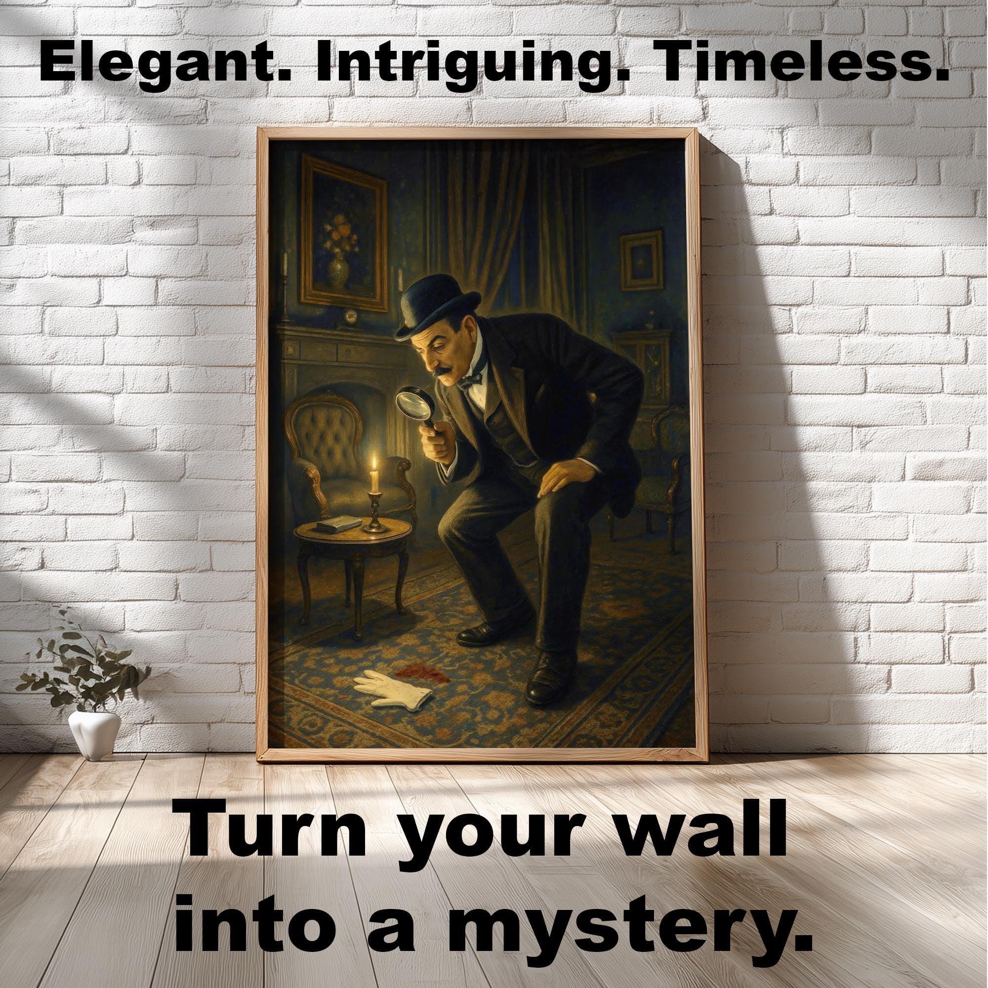 Agatha Christie Poirot Print: Vintage Mystery Detective Poster UNFRAMED ...